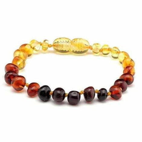 Boys Girls Child Rainbow Bright Mixed Polished Baltic Amber Anklet ...